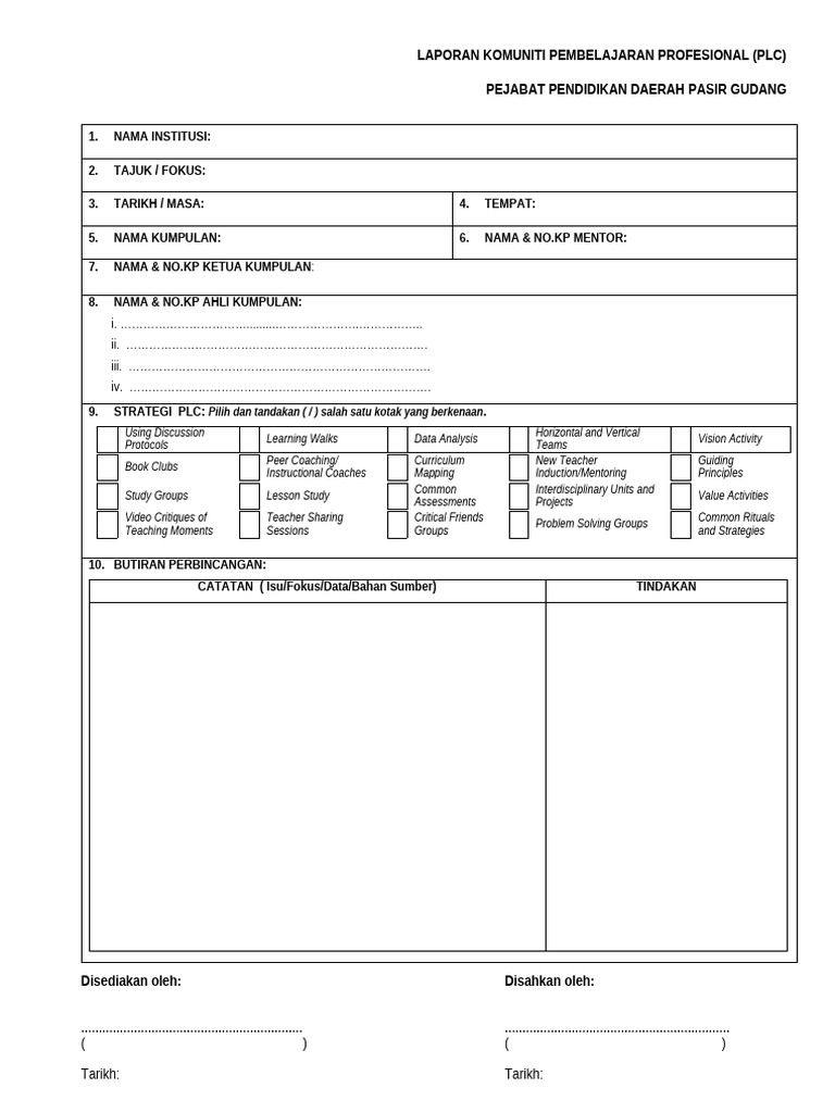 Borang-Laporan-PLC | PDF