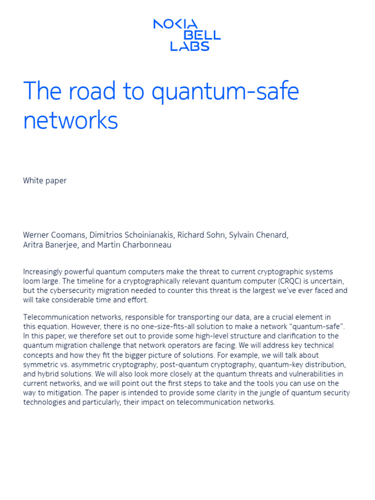 Quantum-Safe Network Strategies | PDF | Cryptography | Key (Cryptography)