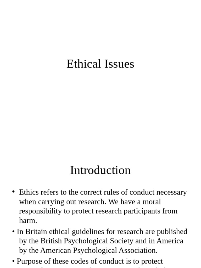 Lecture 02-Ethical Issues | PDF | Informed Consent | Psychology