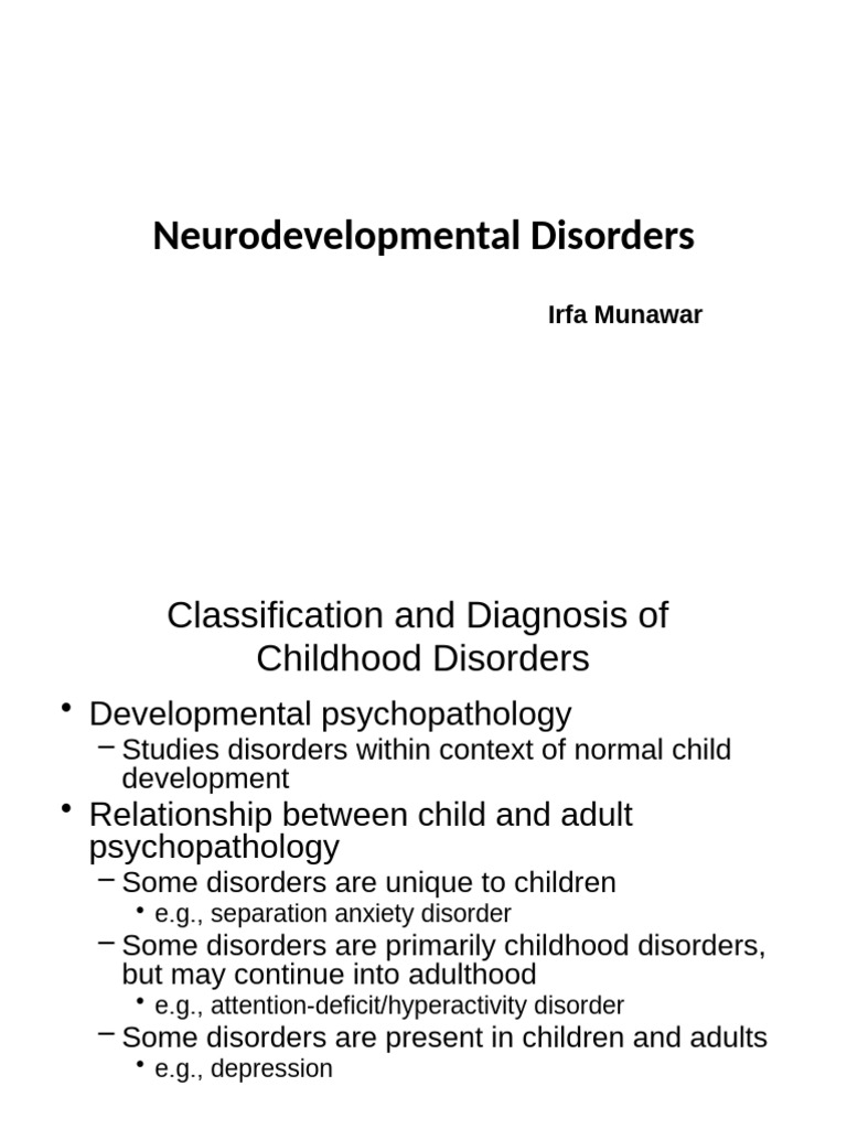 Lecture 3 - Neurodevelopmental Disorders | PDF | Attention Deficit ...