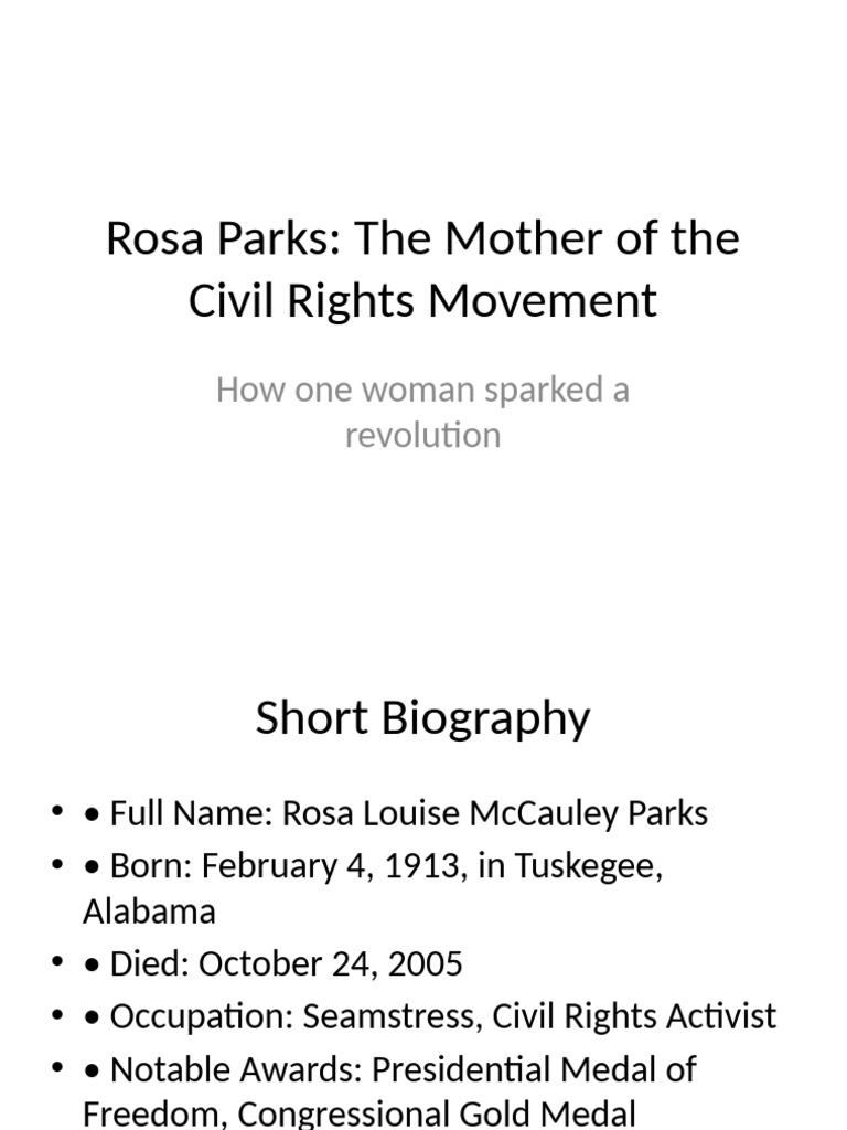 Rosa Parks: Civil Rights Icon | PDF