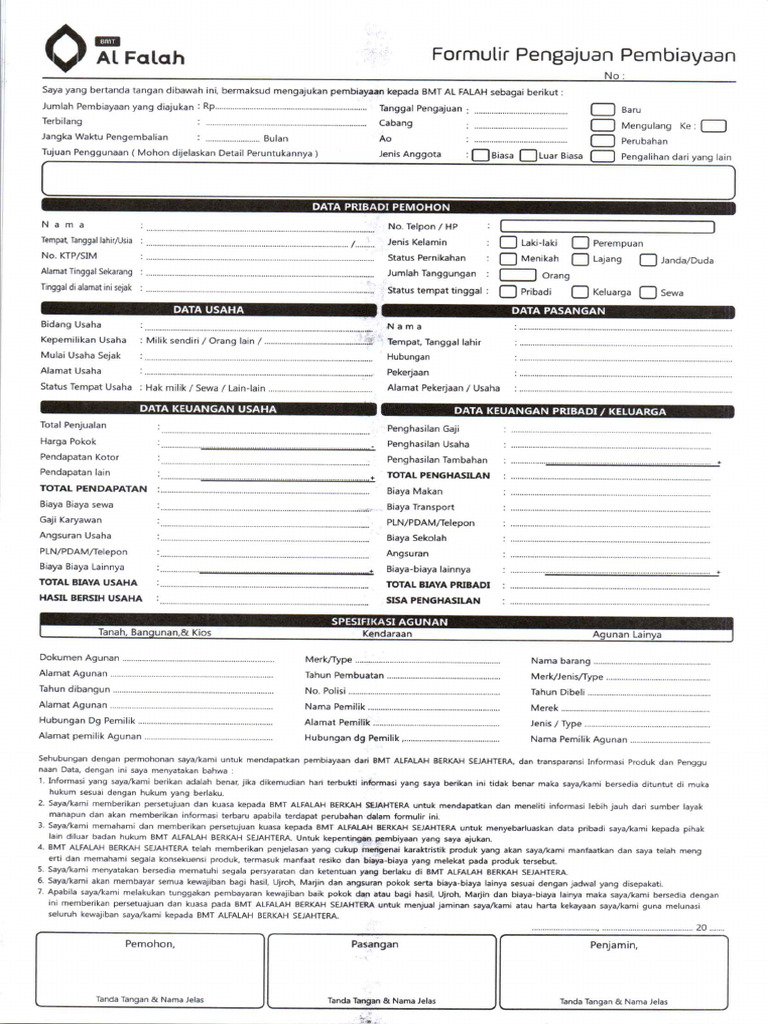 Form Pengajuan New | PDF