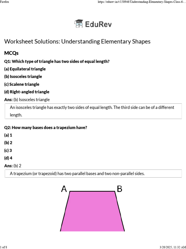 Understanding-Elementary-Shapes-Class-6-Worksheet-Maths-Chapter-5 | PDF ...