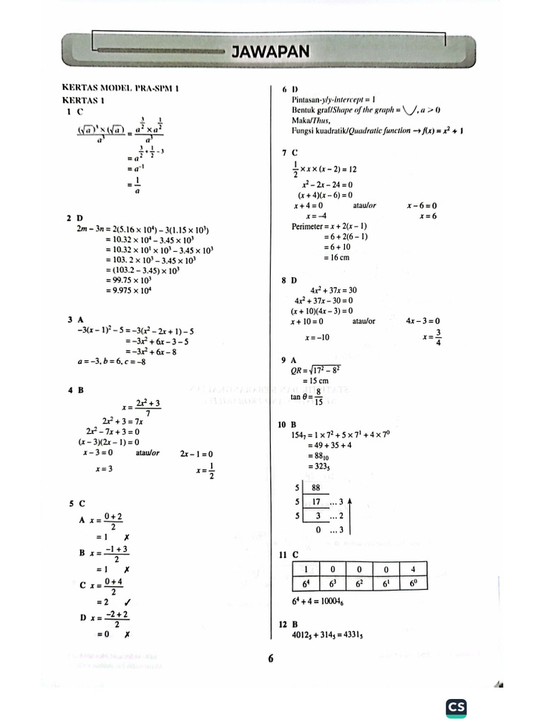 Sec4 Revision Ans | PDF