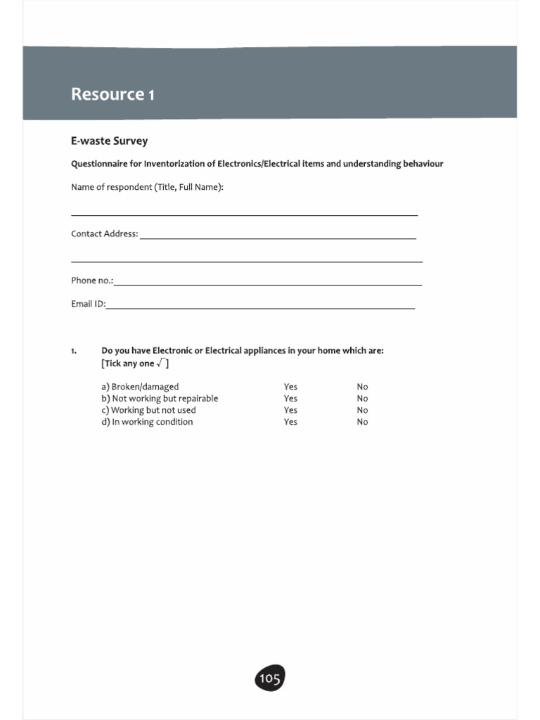 E-waste Survey Practical 7 | PDF