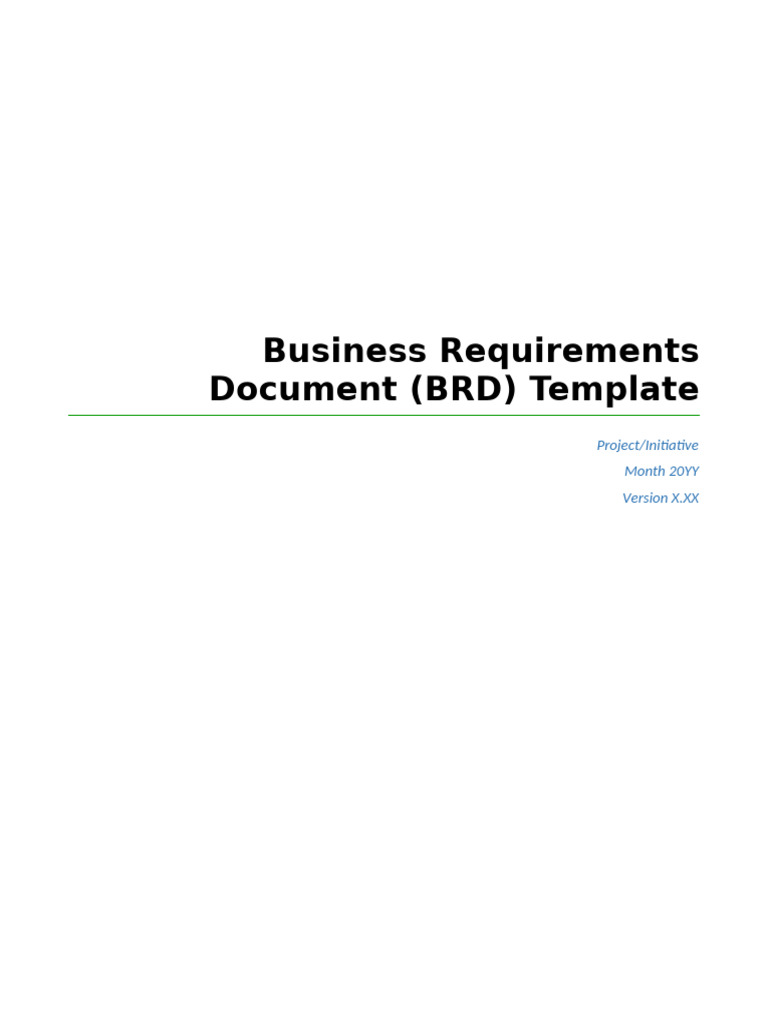 Business Requirements Document Template | PDF | Computing | Business