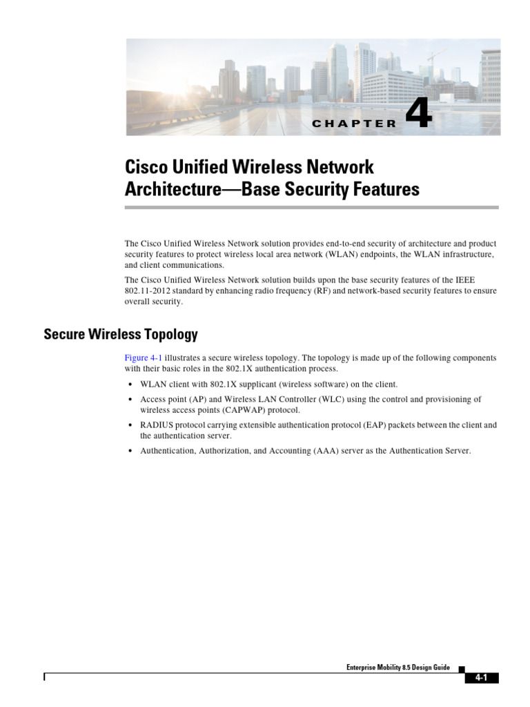 Cisco Unified Wireless Network Base Security Feaures | PDF | Wireless ...