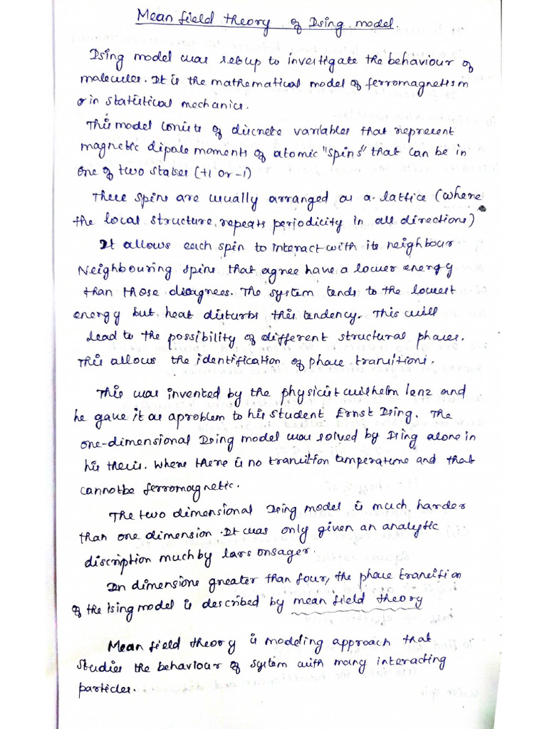 Mean Field Theory of Ising Model | PDF