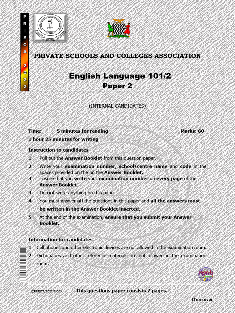 English Language G9 Paper 2 2022 | PDF | Plastic | Composite Material