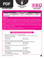 Imo Sample Paper Class-8 2025-26 | PDF | Mathematics | Algebra