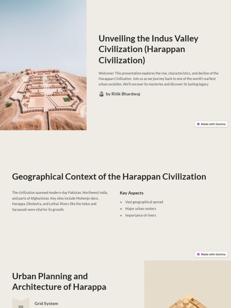 Unveiling the Indus Valley Civilization Harappan Civilization | PDF