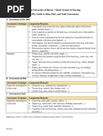 Nursing Skin Assessment Checklist | PDF