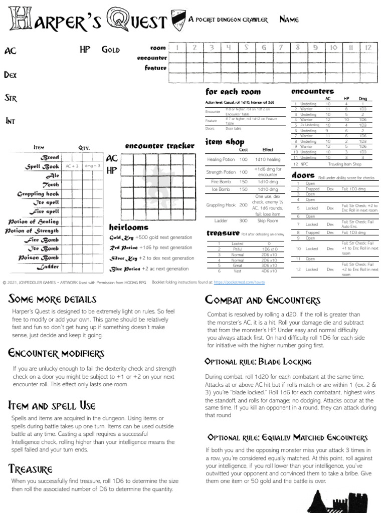 Harpers Quest Adventure Sheet v1.13 | PDF | Role Playing | Role Playing ...