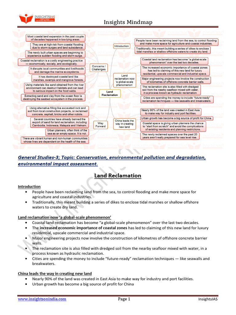 Insights Mindmap - Land-Reclamation | PDF