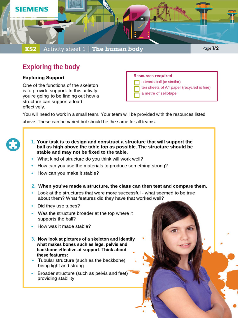 Ks2 Human Body Activity Sheet 1 | PDF