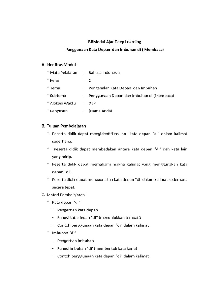 Bu LILIK - Modul Ajar Deep Learning | PDF