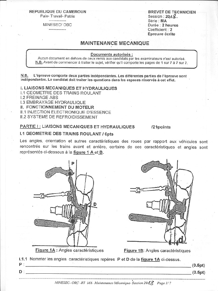 Orniformation Baccalaureat MA 2018 Epreuve Meca | PDF