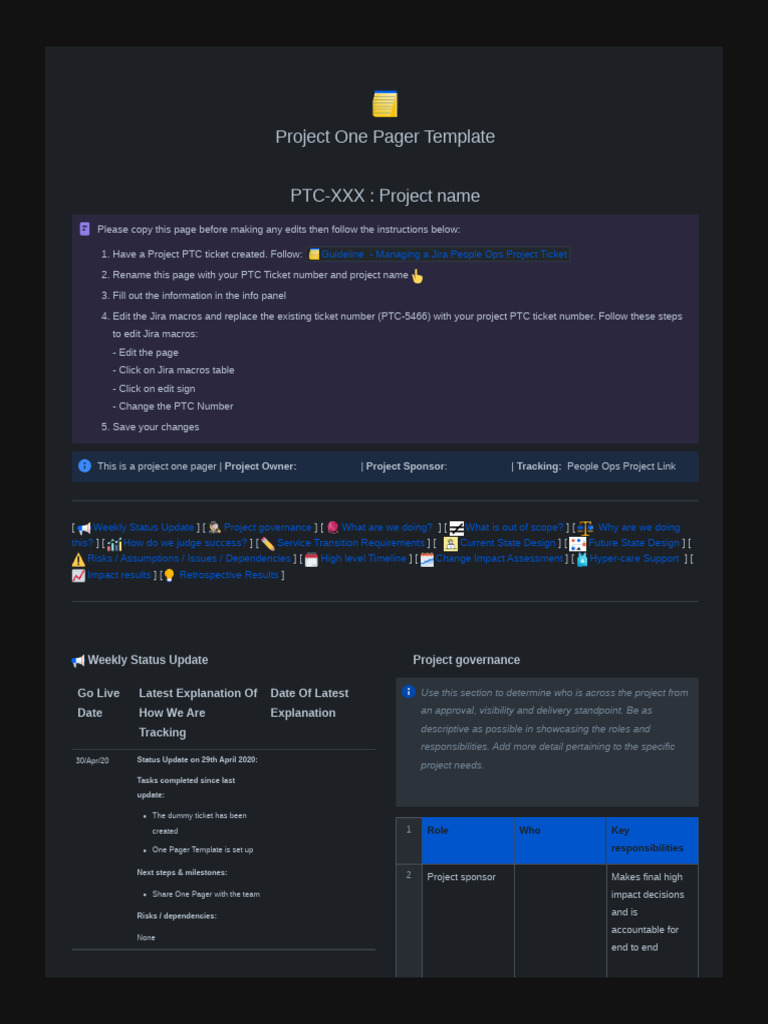 Project One Pager Template Guide | PDF | Communication
