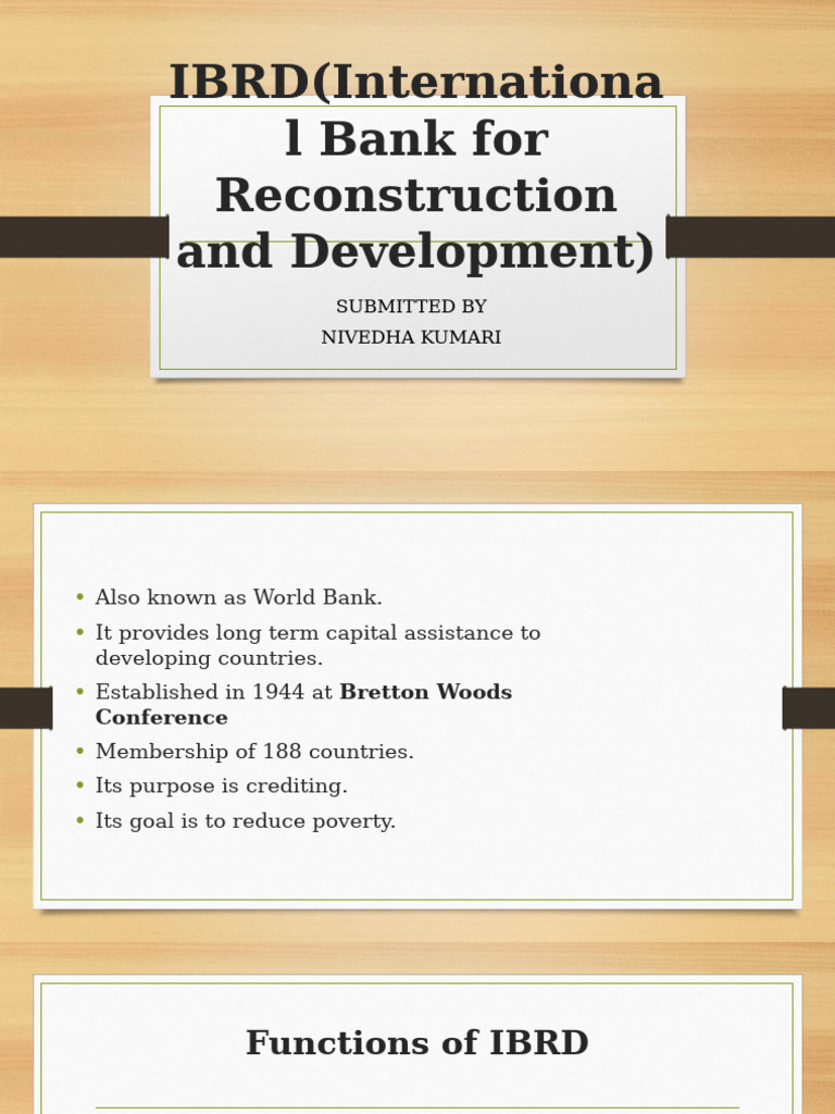 Overview of IBRD Functions and Goals | PDF