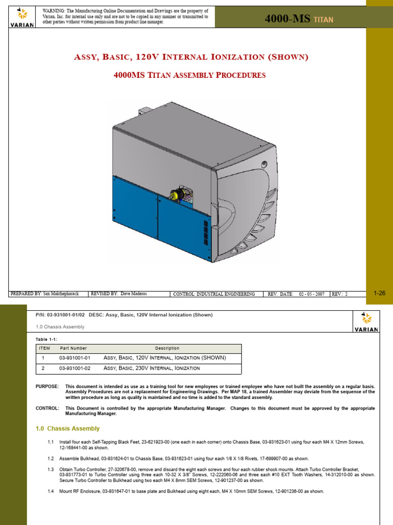 4000MS Titan Assembly Guide | PDF | Electrical Connector | Vacuum Tube