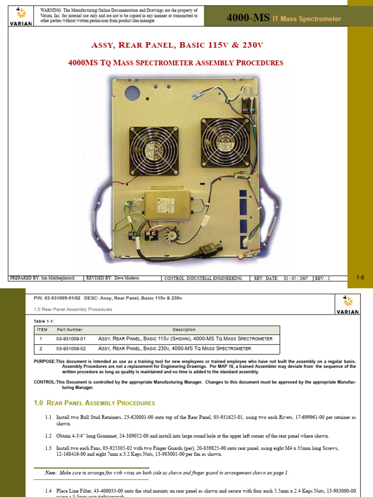 4000-MS Rear Panel Assembly Guide | PDF | Electrical Connector ...