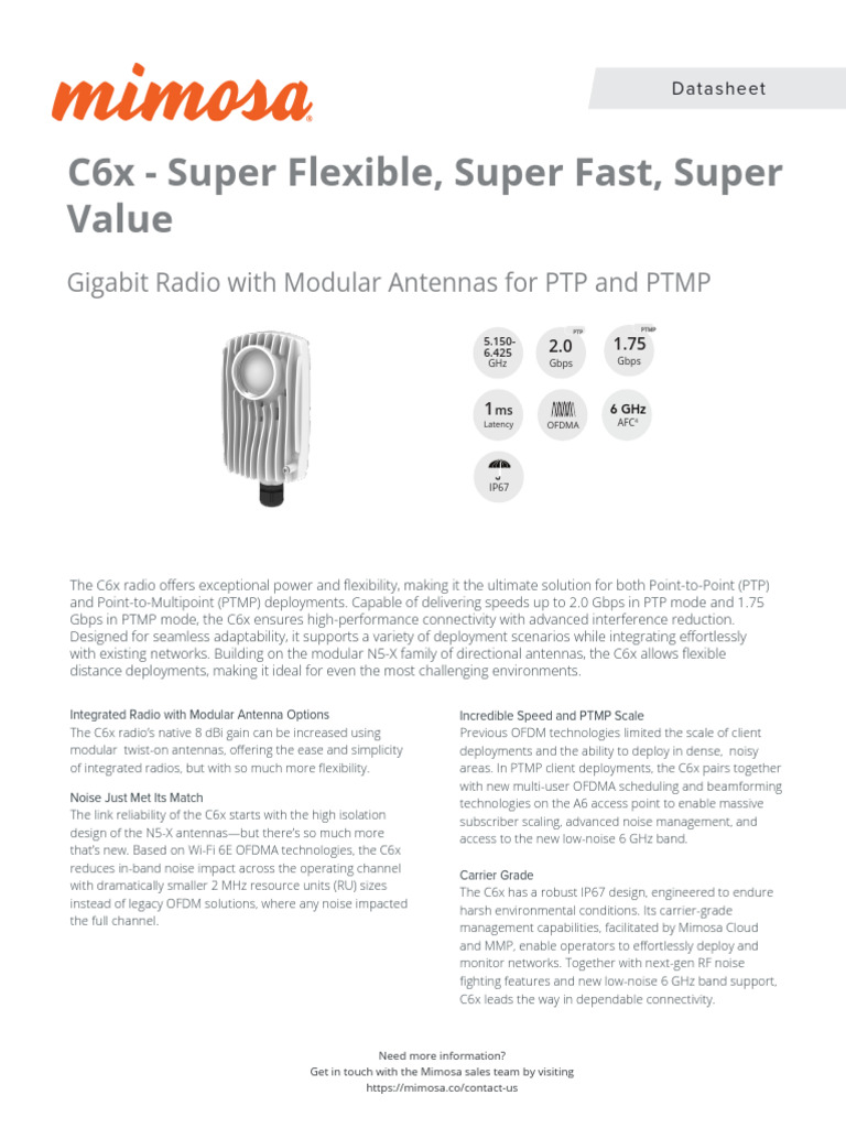 C6x: Advanced Gigabit Radio Solutions | PDF | Wi Fi | Decibel