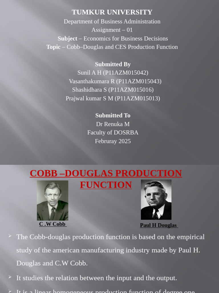 Cobb-Douglas Production Function Overview | PDF | Production Function | Economics