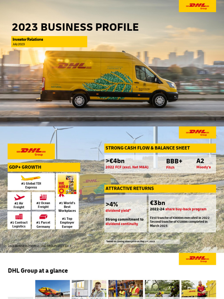 DHL Group 2023 Business Profile Overview | PDF | Cargo | Logistics