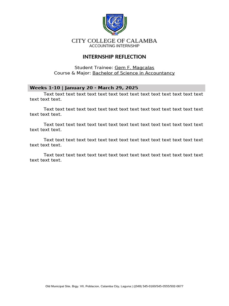 Internship Reflection | PDF