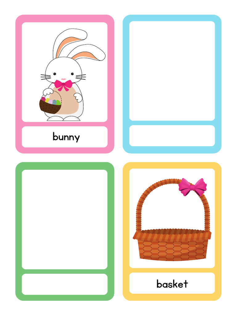 Colorful Illustrated Easter Vocabulary Cards | PDF