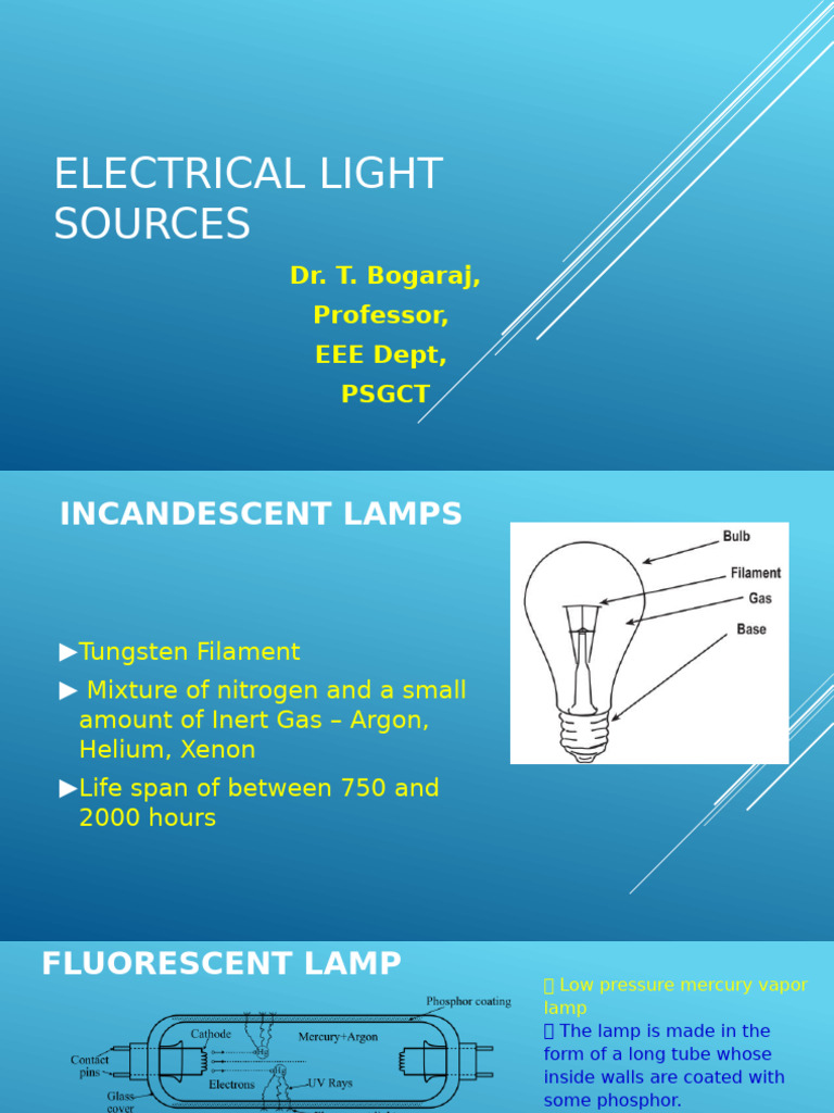 Electrical Light Sources | PDF | Compact Fluorescent Lamp | Fluorescent ...
