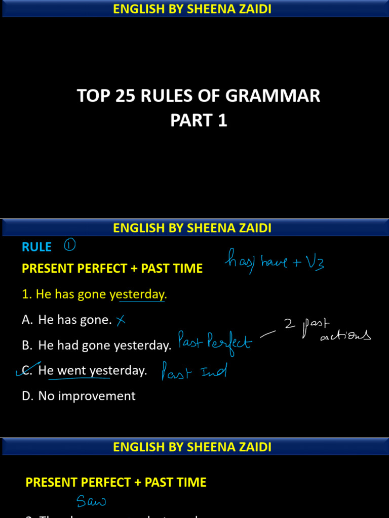 Top 25 English Grammar Rules | PDF