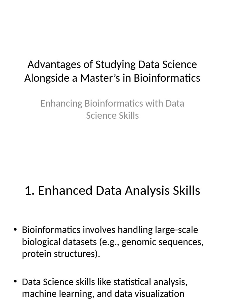 Data Science Bioinformatics Presentation | PDF