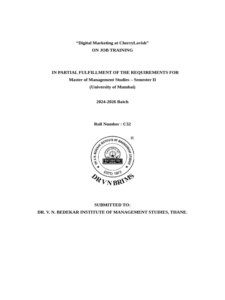 Batulmirza Ojt Report Final 1 | PDF | Fashion | Digital Marketing