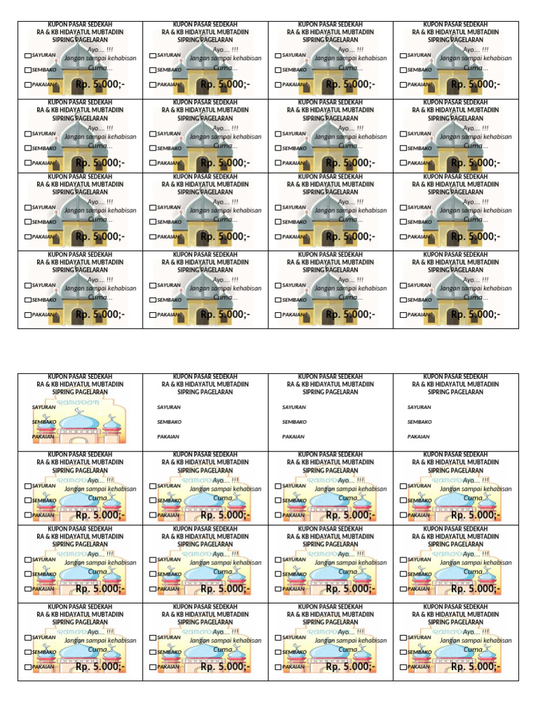 KUPON PASAR SEDEKAH Background | PDF