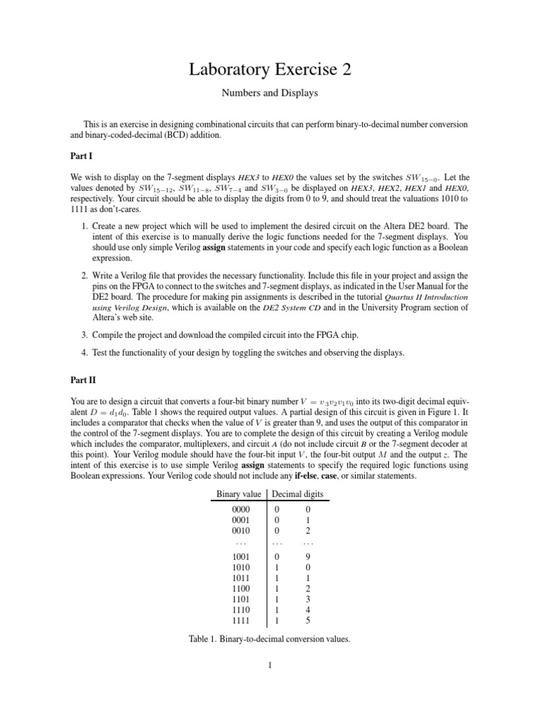 Lab2 Verilog | PDF | Binary Coded Decimal | Electronic Circuits