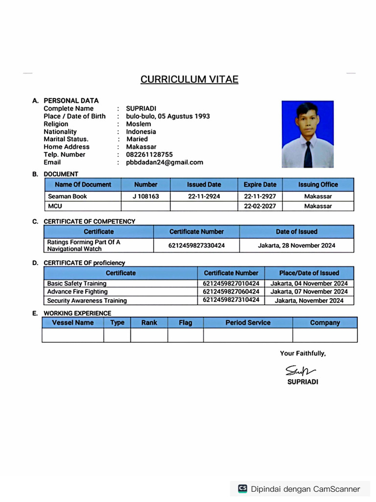 CV Supriadi | PDF
