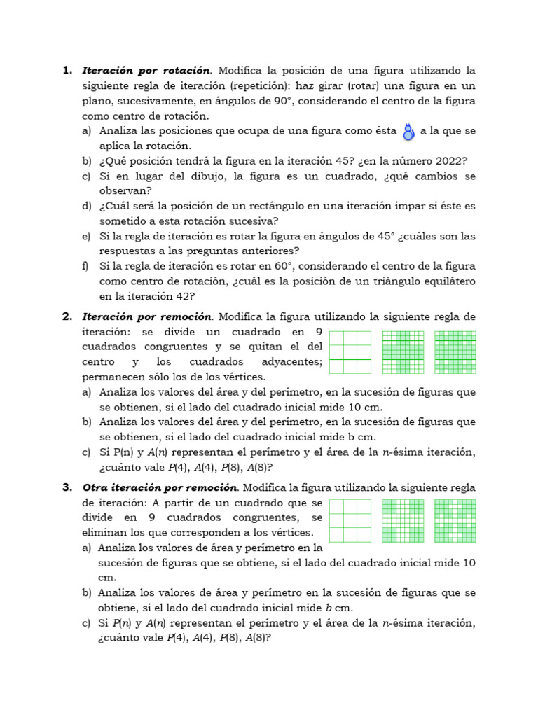 Iteraciones de Rotación y Remoción en Figuras | PDF