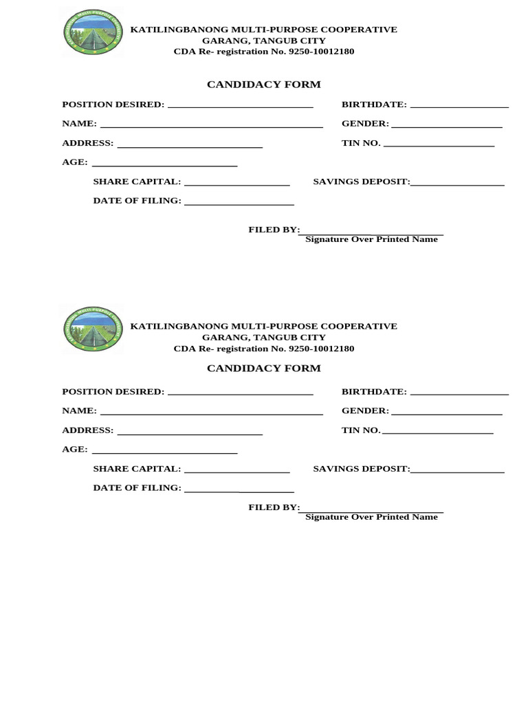 KMPC Candidacy Form and Assembly Notice | PDF