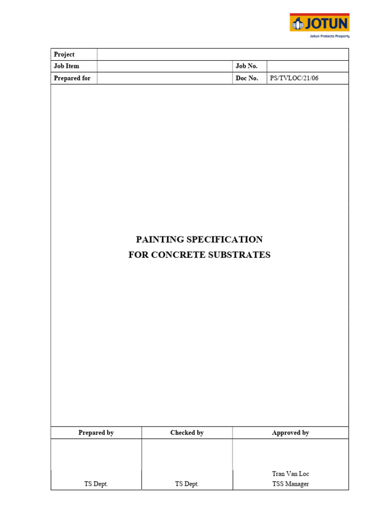 Painting Specification for Concrete Surfaces | PDF | Concrete ...