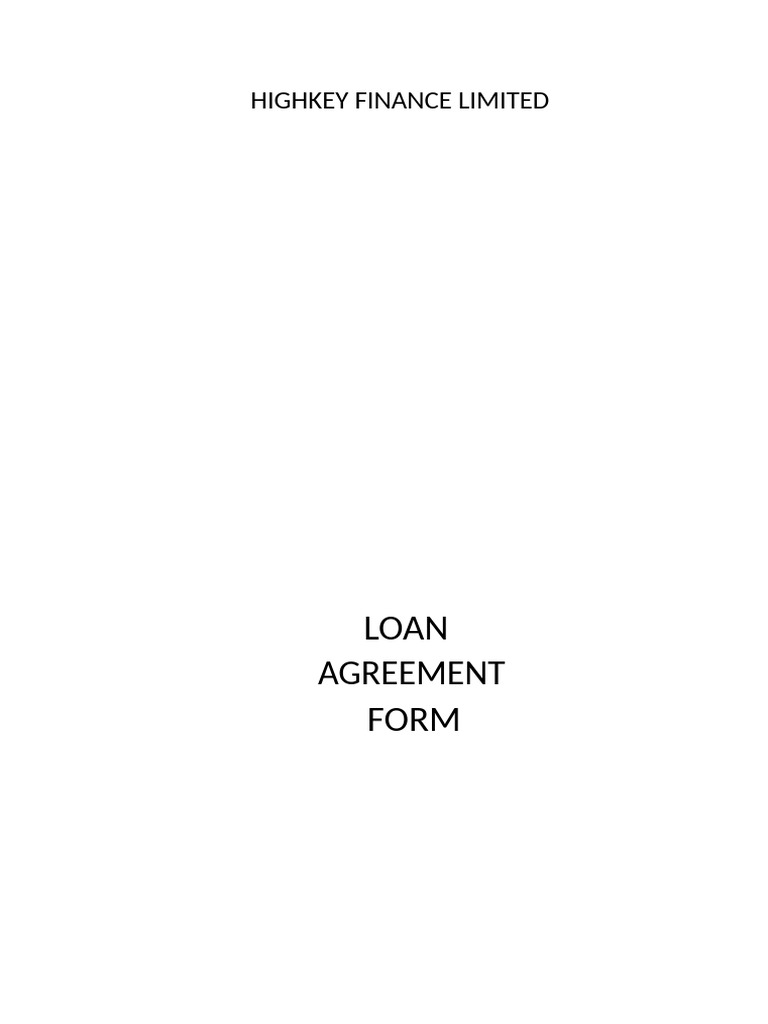 Revised Loan Agreement Form | PDF | Loans | Collateral (Finance)