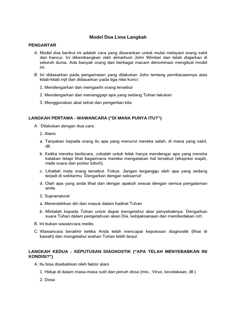 5 Step Prayer Model (Bahasa) | PDF