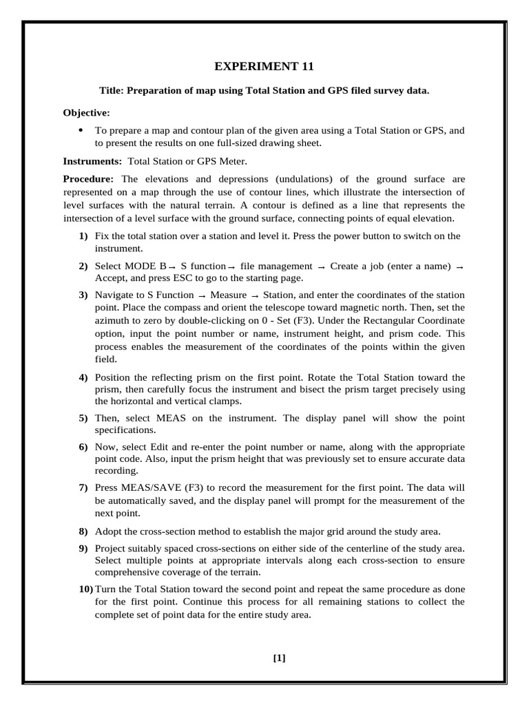 2024-2025 Surveying Laboratory Experiment 11 | PDF | Contour Line ...