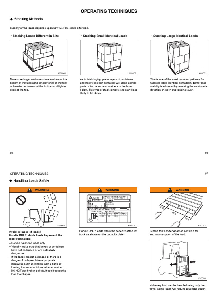 99710-63120-06 Operating Techniques | PDF | Forklift | Truck