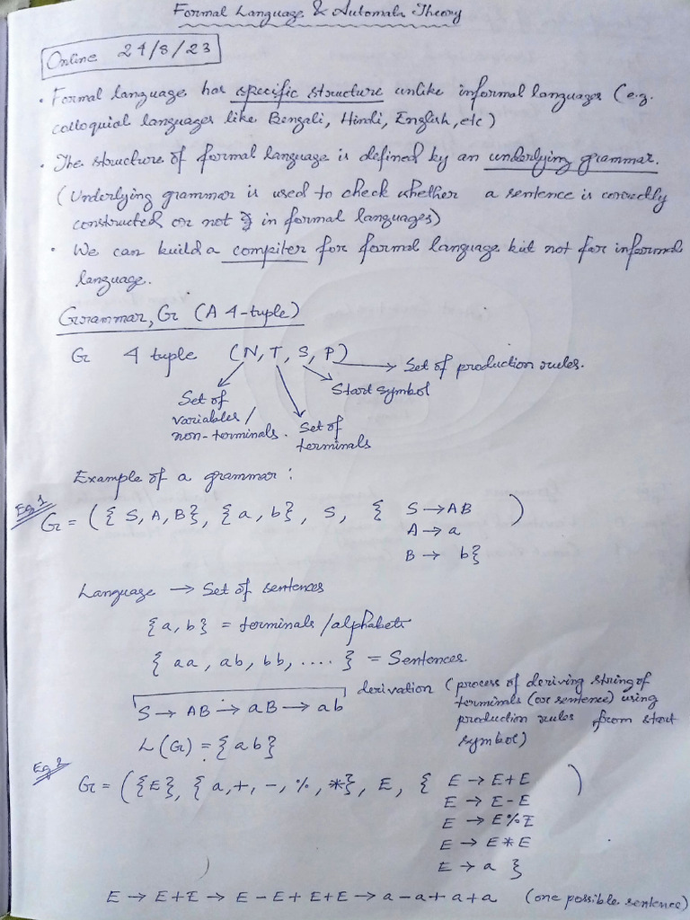 Formal Language & Automata Theory Notes | PDF