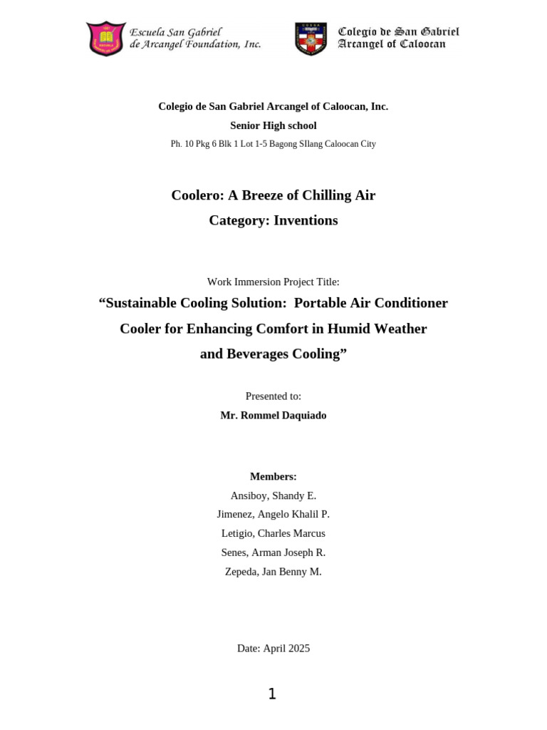 Portable Air Conditioner Prototype | PDF | Air Conditioning | Ice