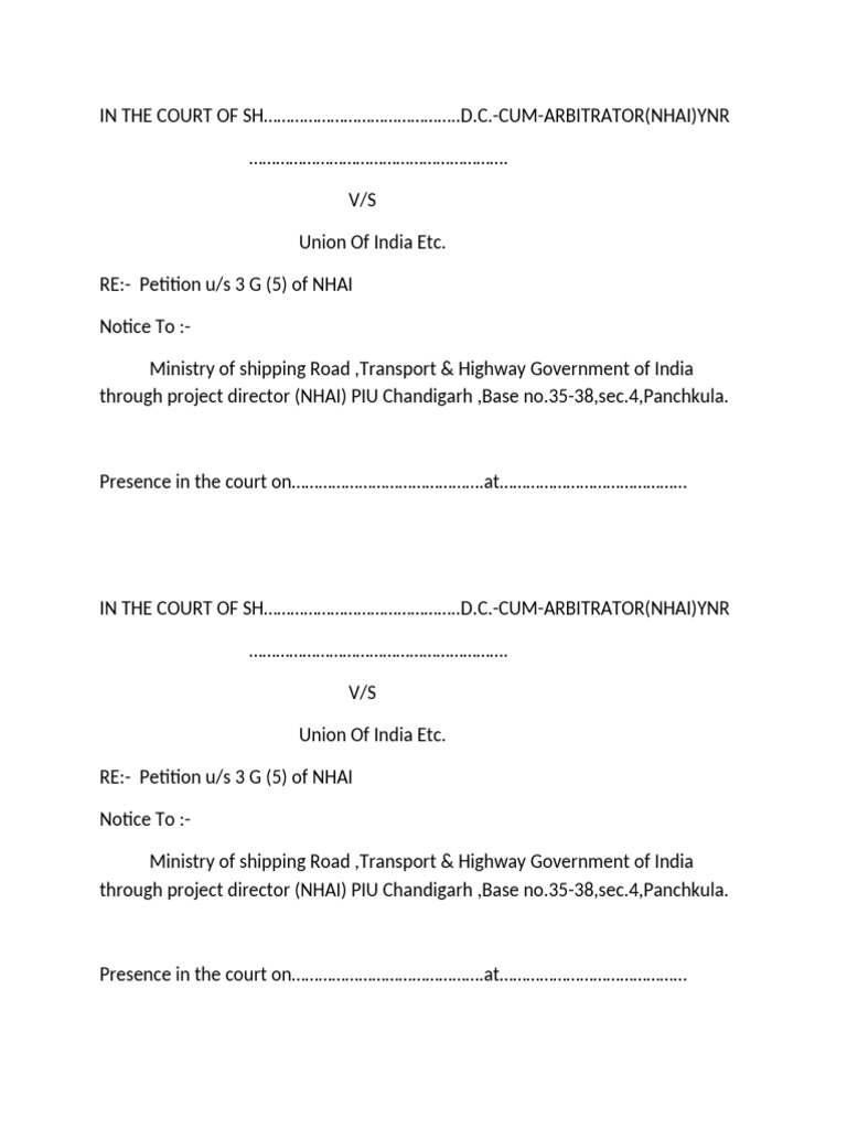 Notice DC Court | PDF