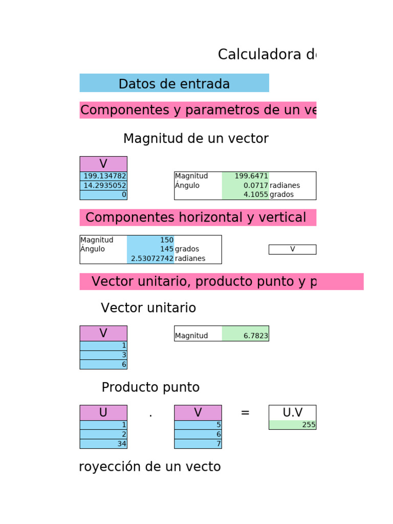 Calculadora de Vectores | PDF | Vector Euclidiano | Física Matemática