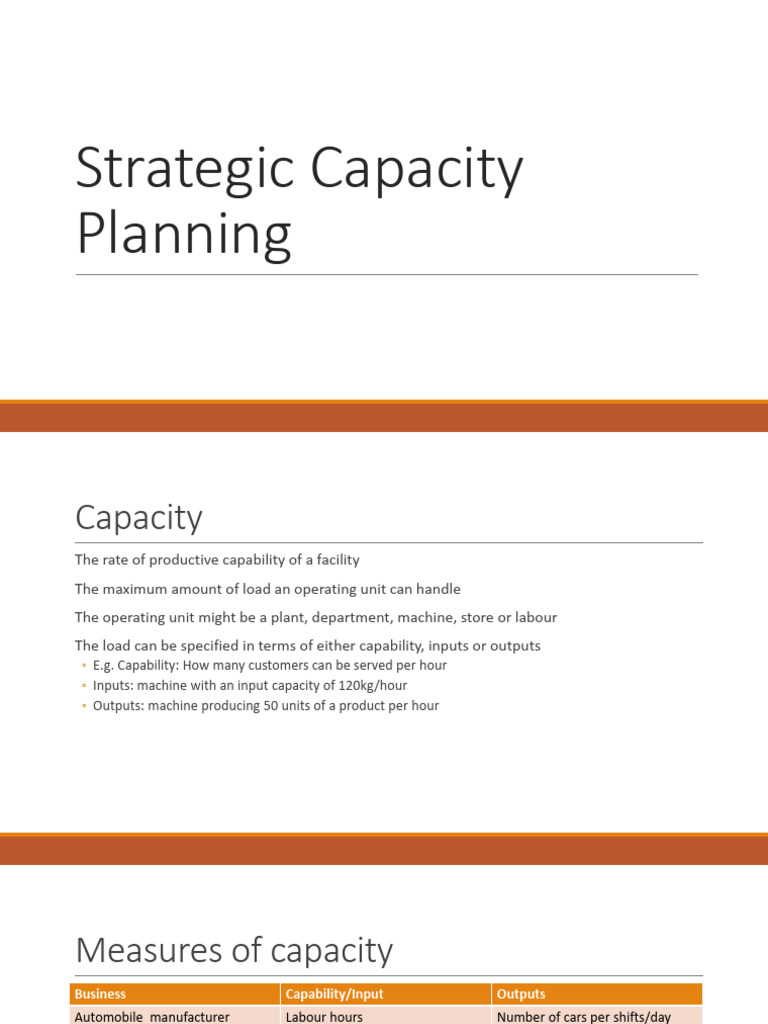 Strategic Capacity Planning | PDF | Efficiency | Supply Chain