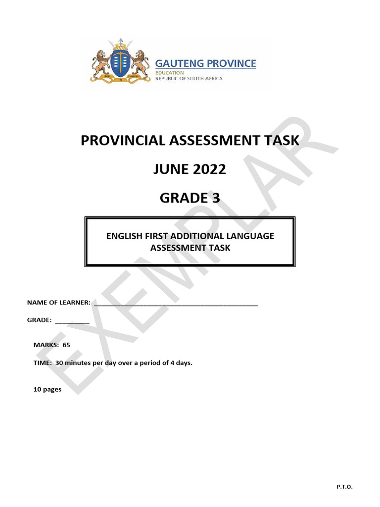 Gr3 ENG (FAL) June 2022 Question Paper | PDF | Phonics